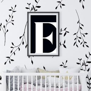 E Print E Initial Artwork Back Letter E E Poster Single Letter Print Name Initial Living Room ...