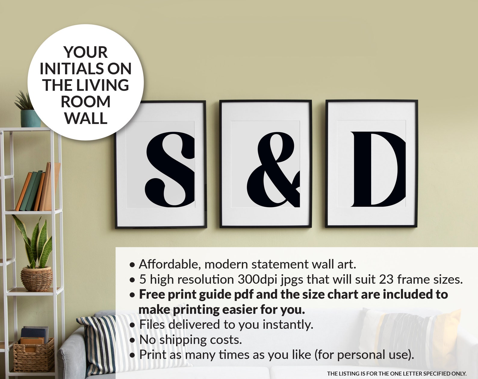 S Initial Artwork S Print Letter S Letter Artwork Single Letter Print ...