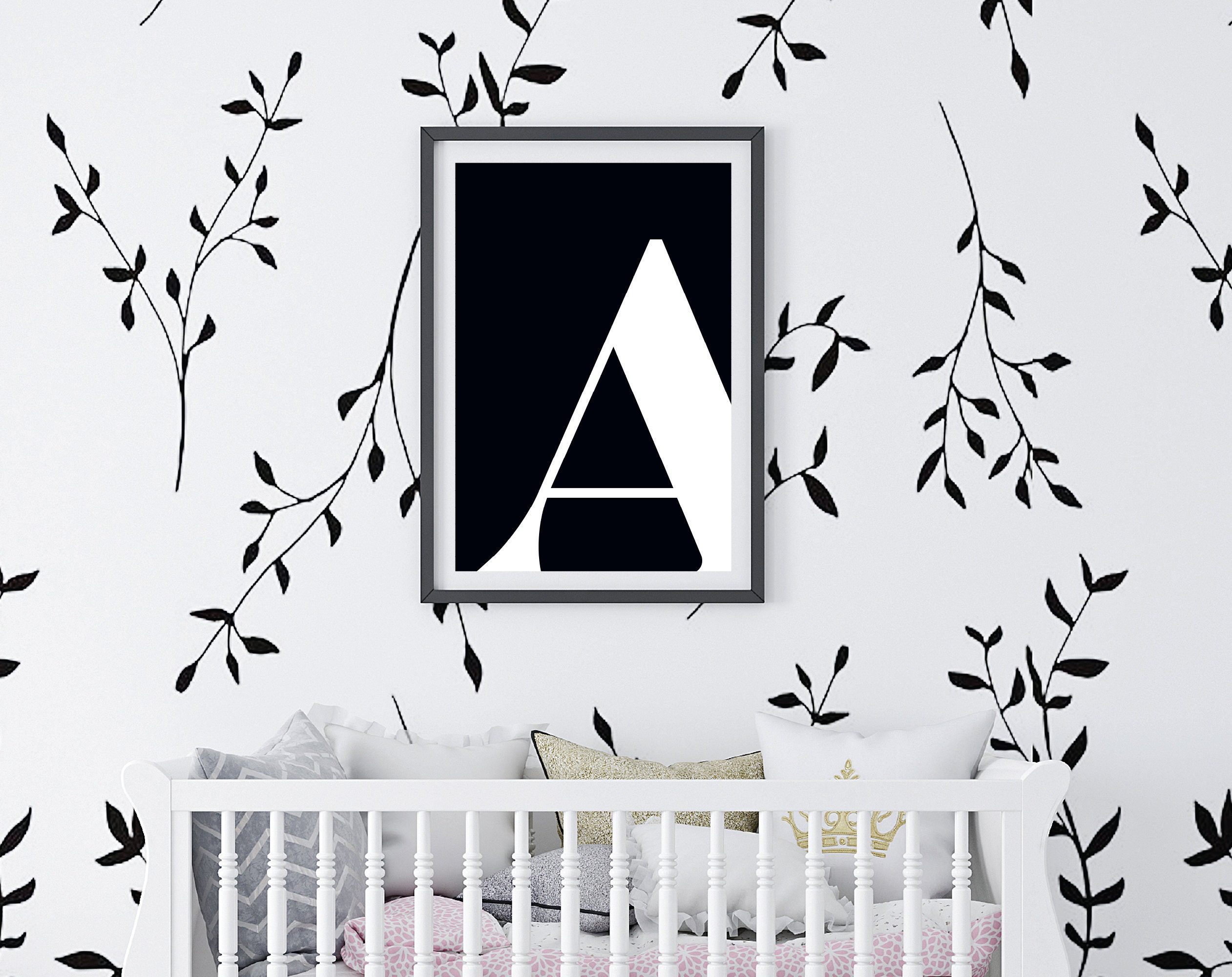 A Initial Artwork, Black A Print, Letter A, Single Letter Print, Name ...