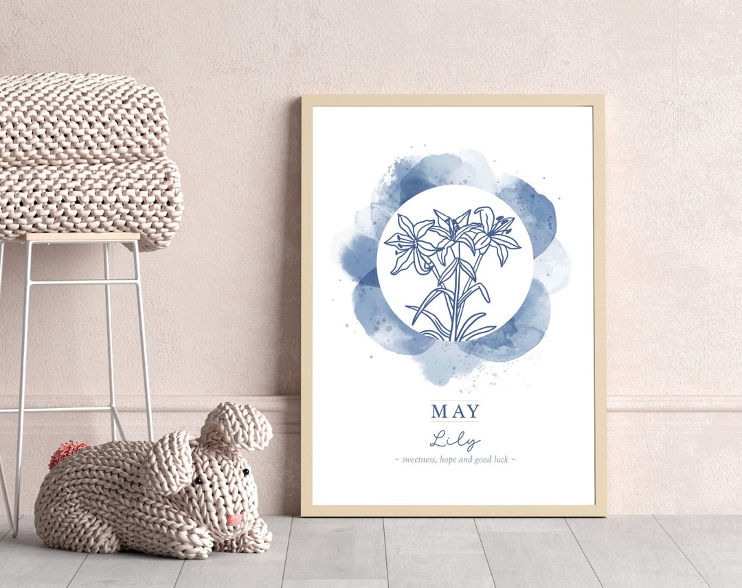 Lily Birth Month Flower Print May Birth Art Lily Flower Print Baby ...