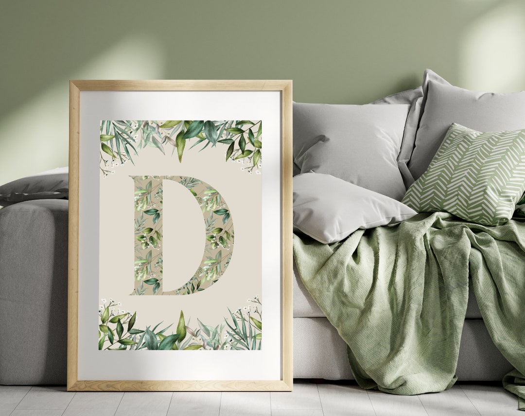 D Initial Artwork D Print Letter D Letter Prints Initial Print Nursery ...