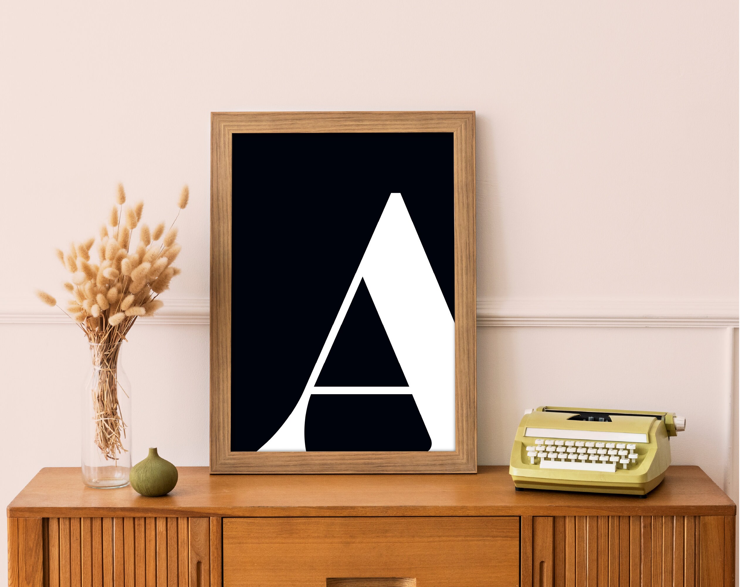 A Initial Artwork, Black A Print, Letter A, Single Letter Print, Name ...