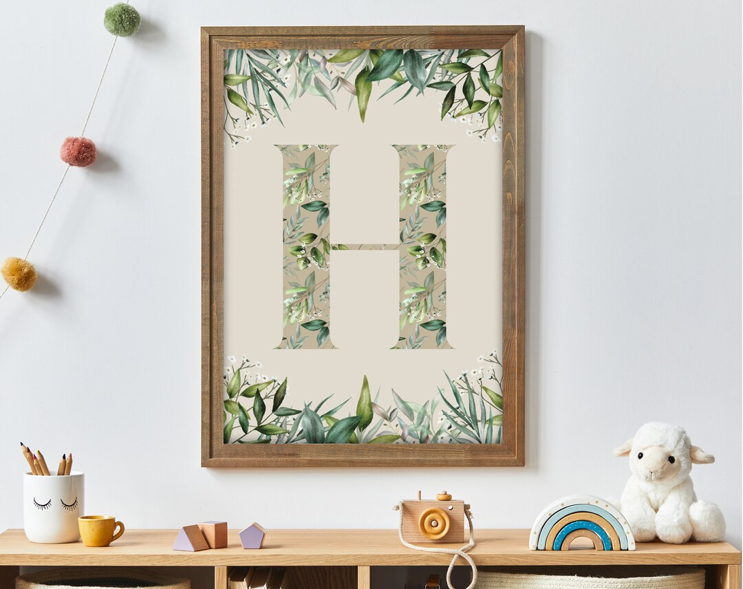 H Initial Artwork Letter H H Print Letter Art Printable Letter Poster ...