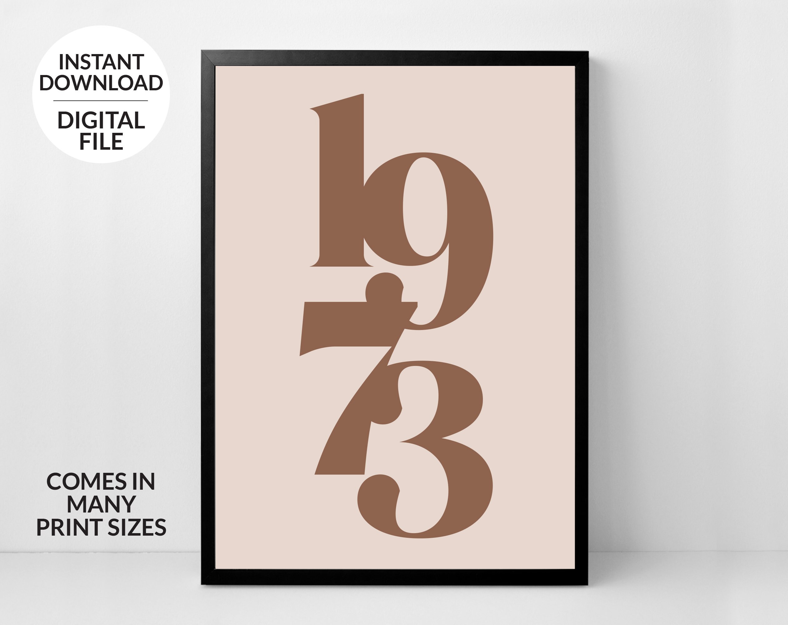 1973 Poster 1973 Birth Year Birthday Gifts Home Decor Wall Art Vintage ...