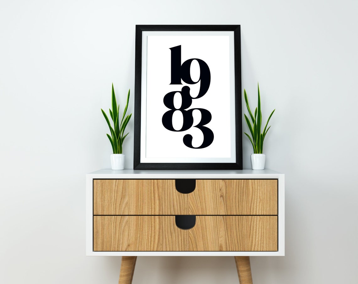 1983 Poster 1983 Birth Year Birthday Gifts Home Decor Wall Art Vintage ...