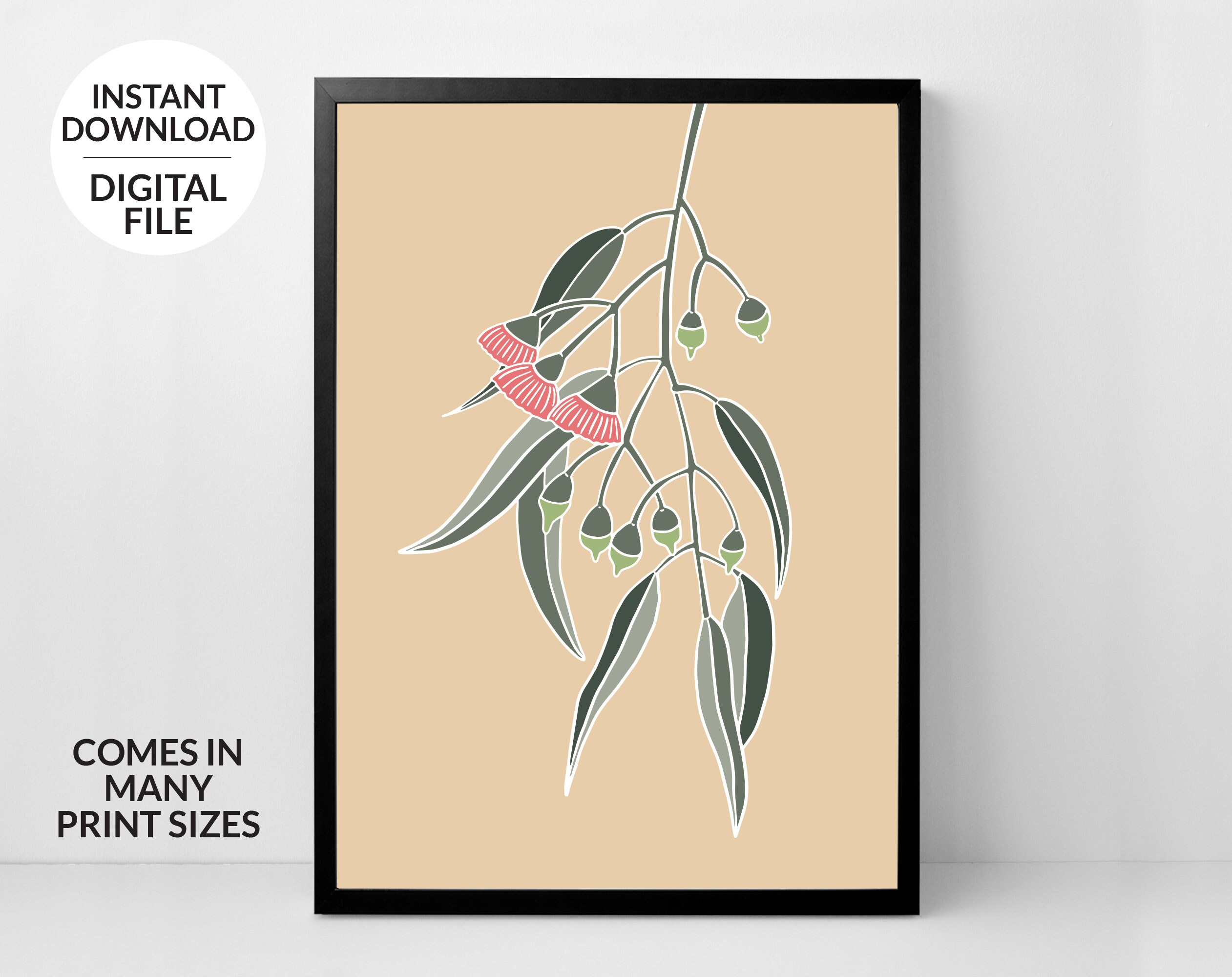 Australian Native Gum Leaves Gum Leaves Print Botanical Wall Art ...