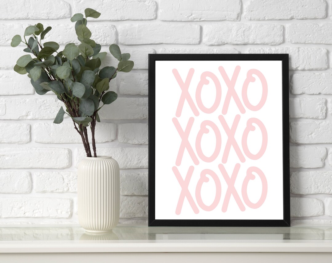 X and O XO Kisses and Hugs Love Poster Valentine's Day Print Valentine's Day Wall Art Valentine ...
