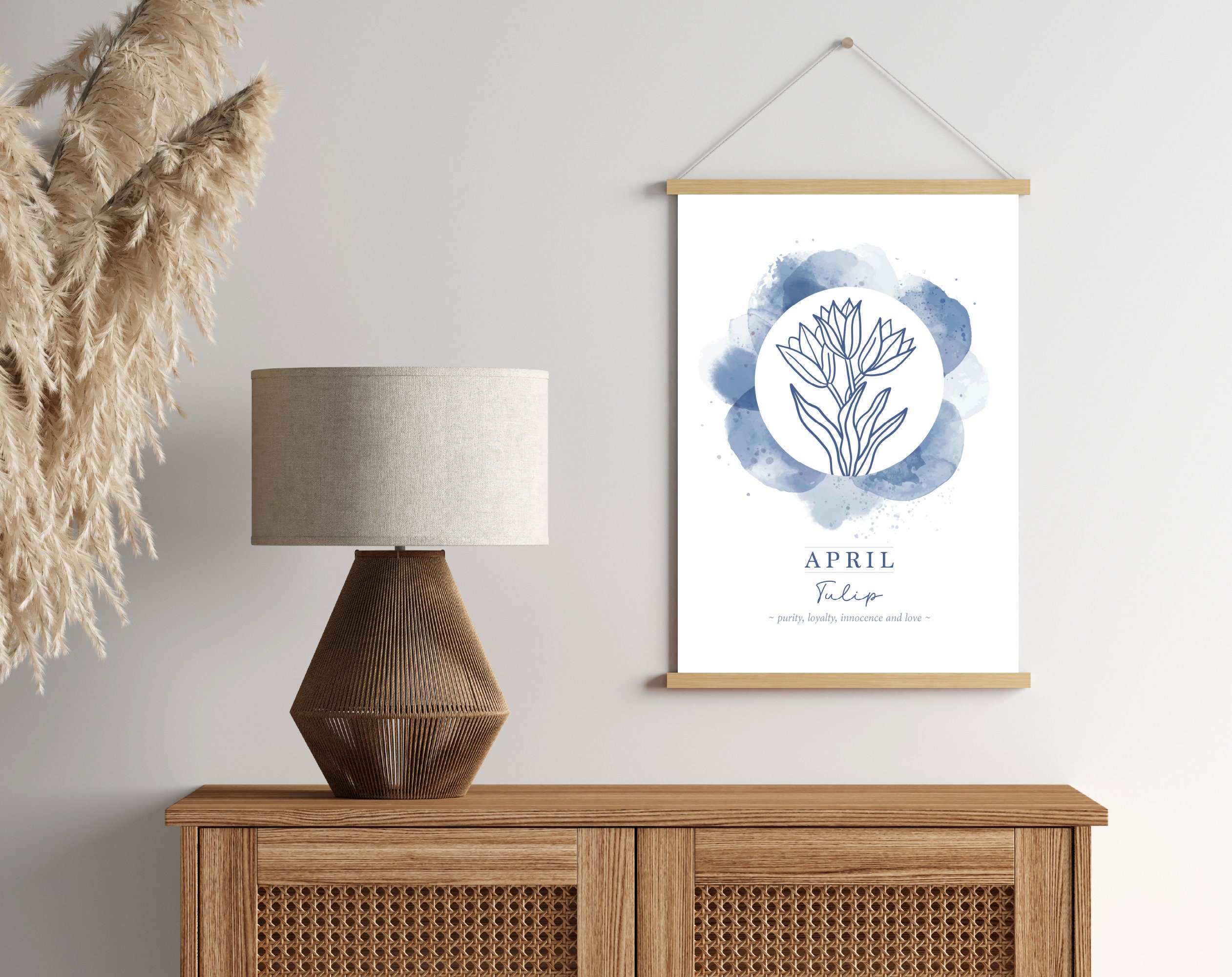 Tulip Birth Month Flower Print April Birth Art Tulip Flower Print Baby ...