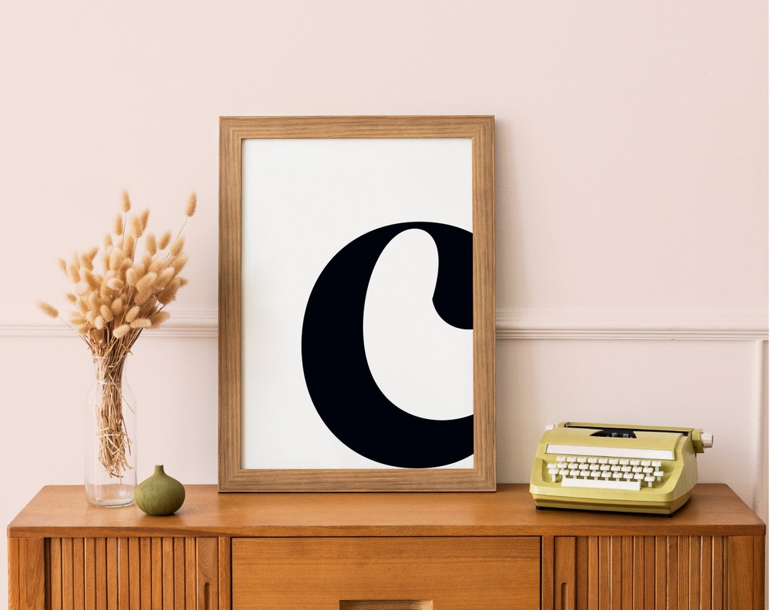 C Print C Initial Artwork Letter C C Poster Name Initial Living Room ...