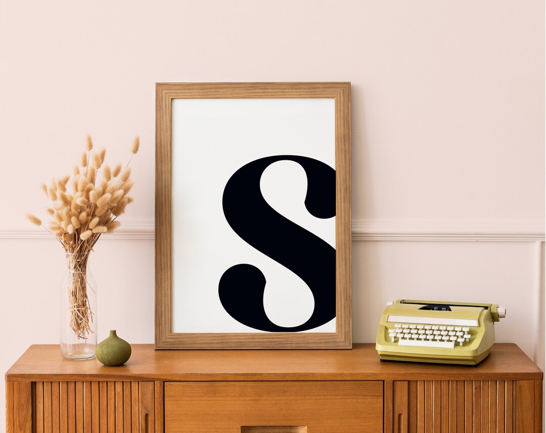 S Initial Artwork S Print Letter S Letter Artwork Single Letter Print ...