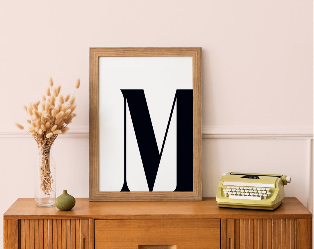 M Initial Artwork M Print Letter M Name Initial Letter Prints Initial ...