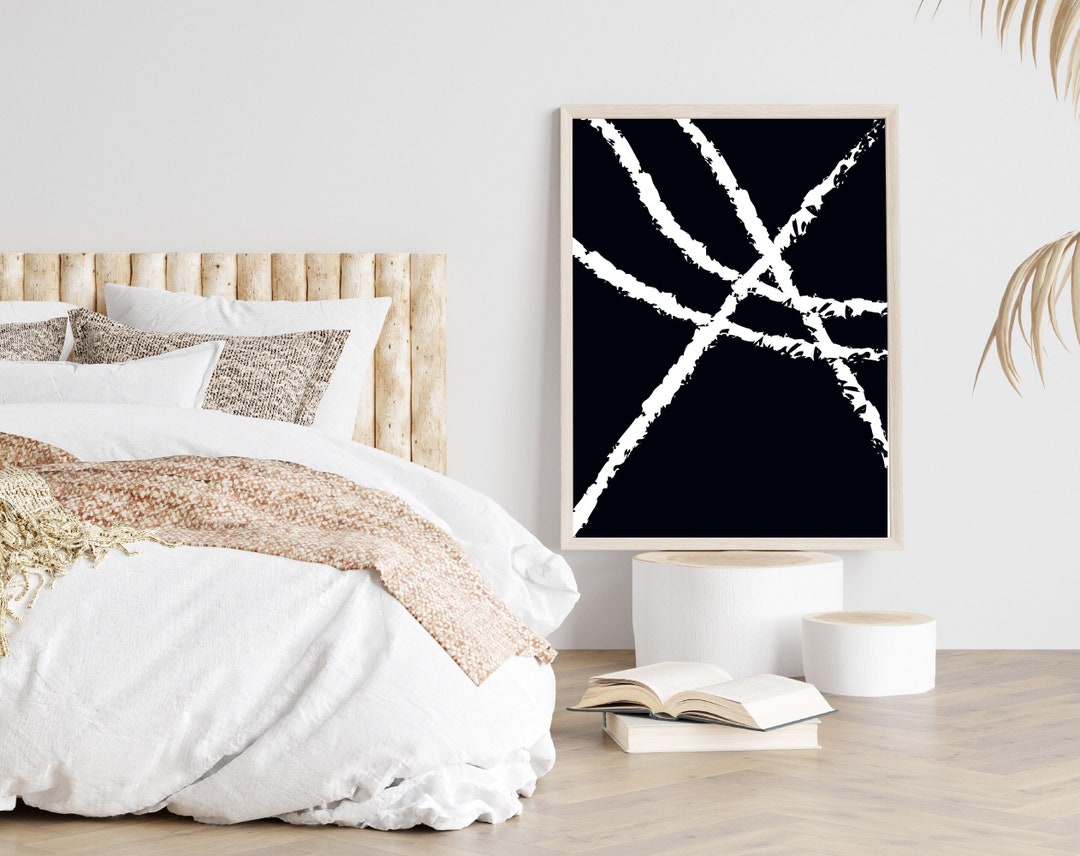 Black Boho Lines Wall Print Black Lines Print Printable Wall Art Large ...