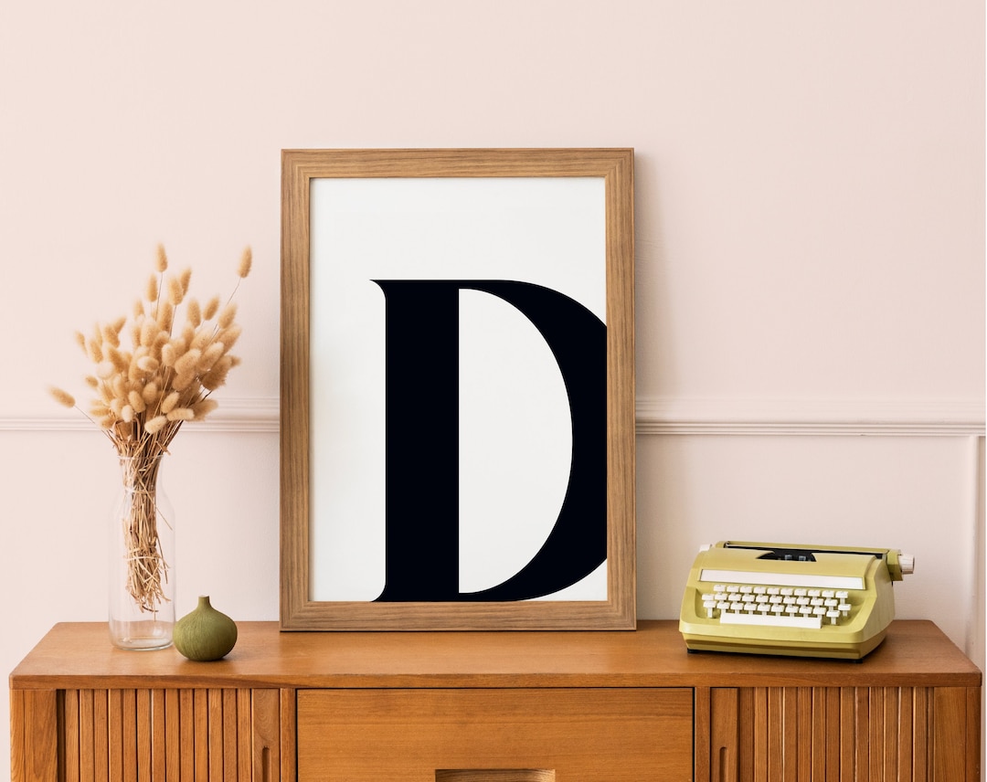 D Print D Initial Artwork Letter D D Poster Single Letter Print Name ...