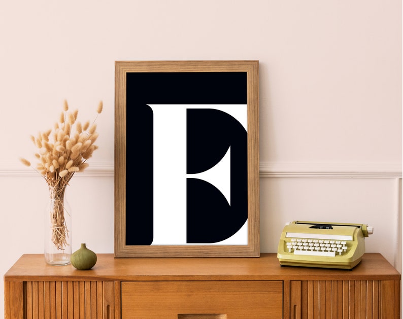 E Print E Initial Artwork Back Letter E E Poster Single Letter Print ...