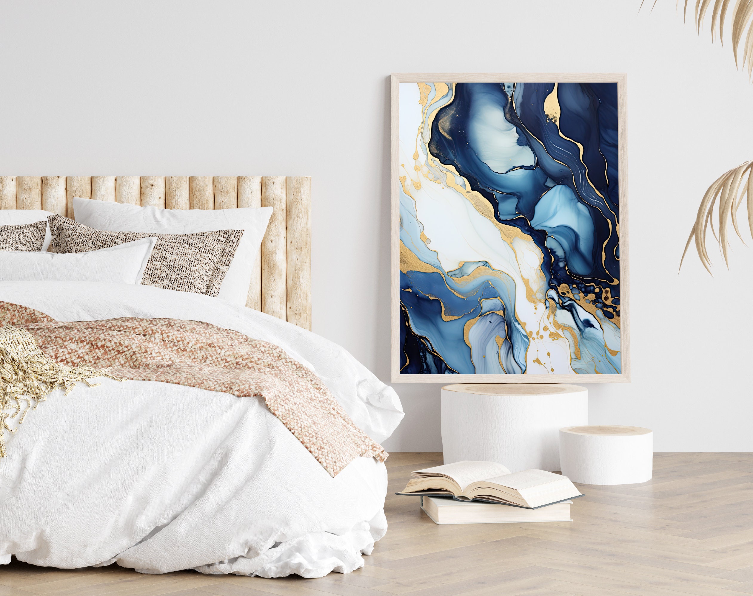 Navy Blue and Gold Alcohol Ink Texture Navy Blue Alcohol Ink Print ...