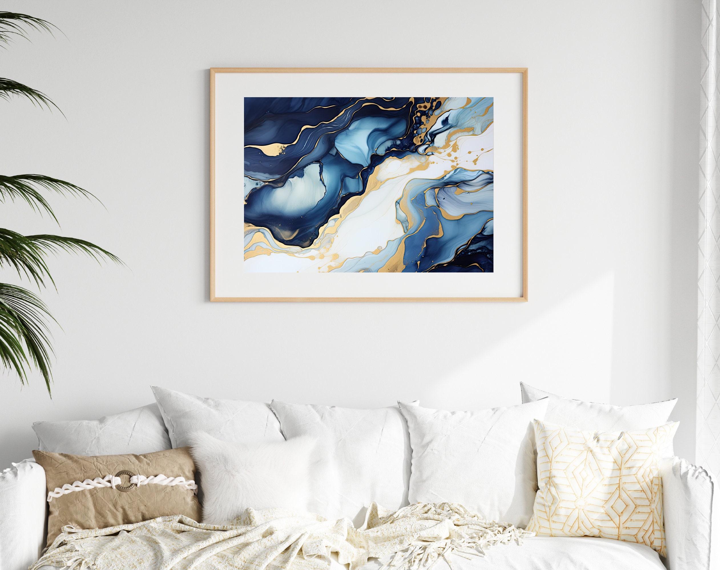 Navy Blue and Gold Alcohol Ink Texture Navy Blue Alcohol Ink Print ...