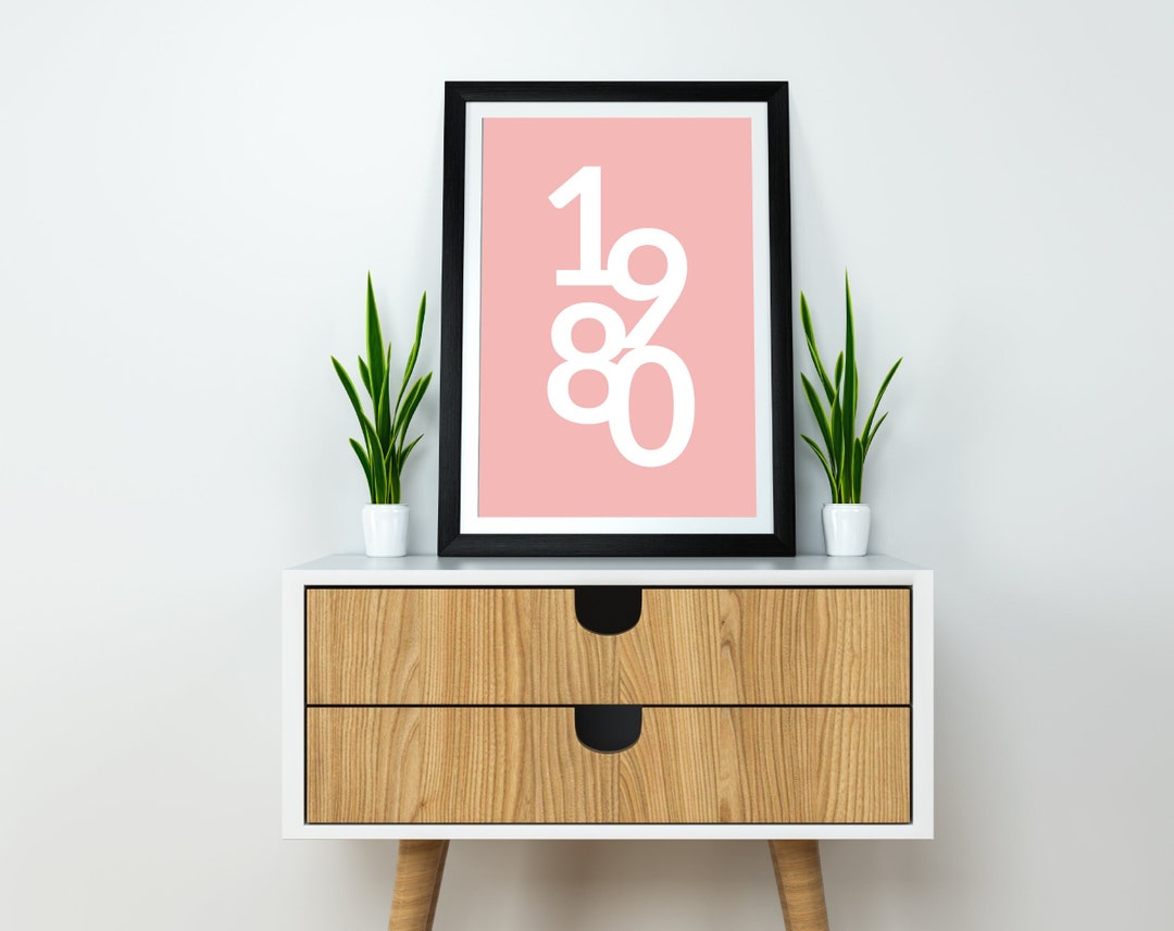 1972 Custom Year Print Birth Year Print Choose Font and Colours Year ...