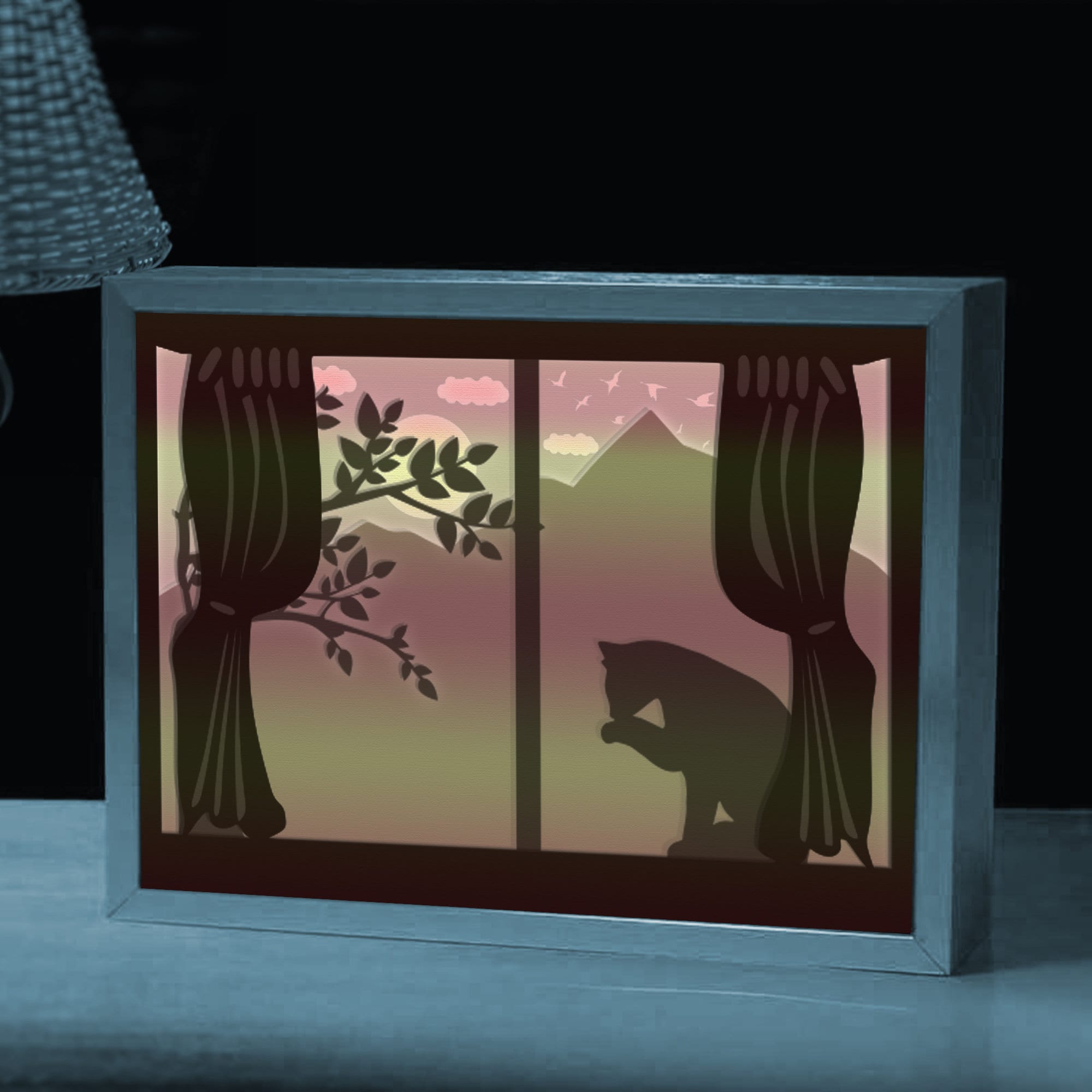 Multilayer Cat Shadow Box SVG Template , Svg | Png | Cdr | Dxf | Dwg ...