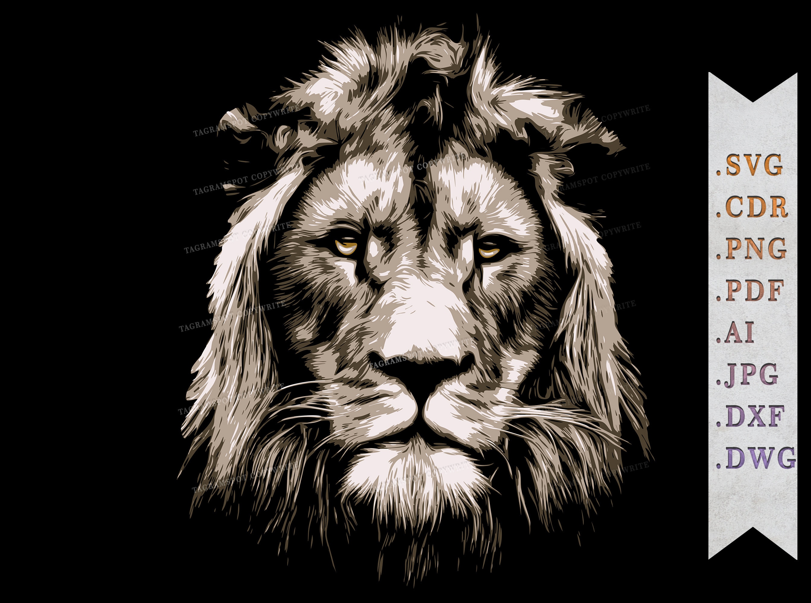 Lion Head Svg, Lion DTF Transfer Design, Lion T-shirt Print, for ...