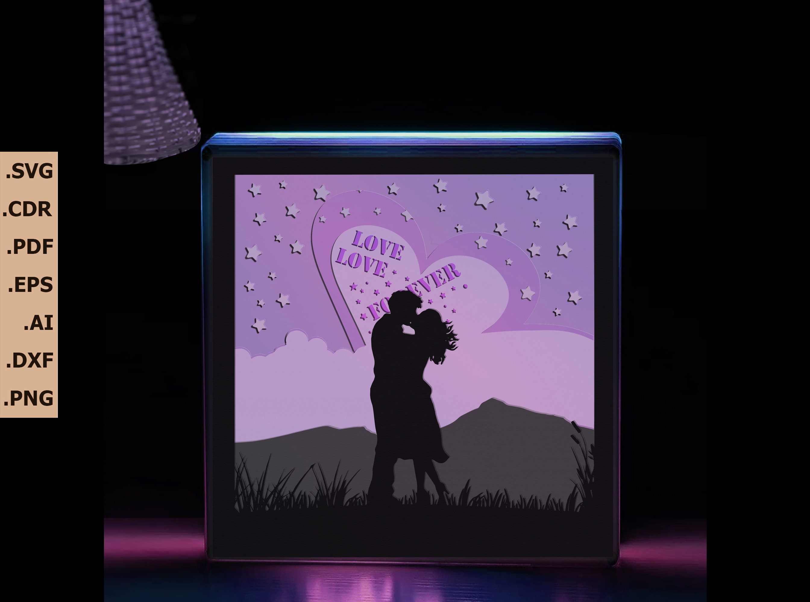 Multilayer Love Forever Shadow Box SVG | Etsy