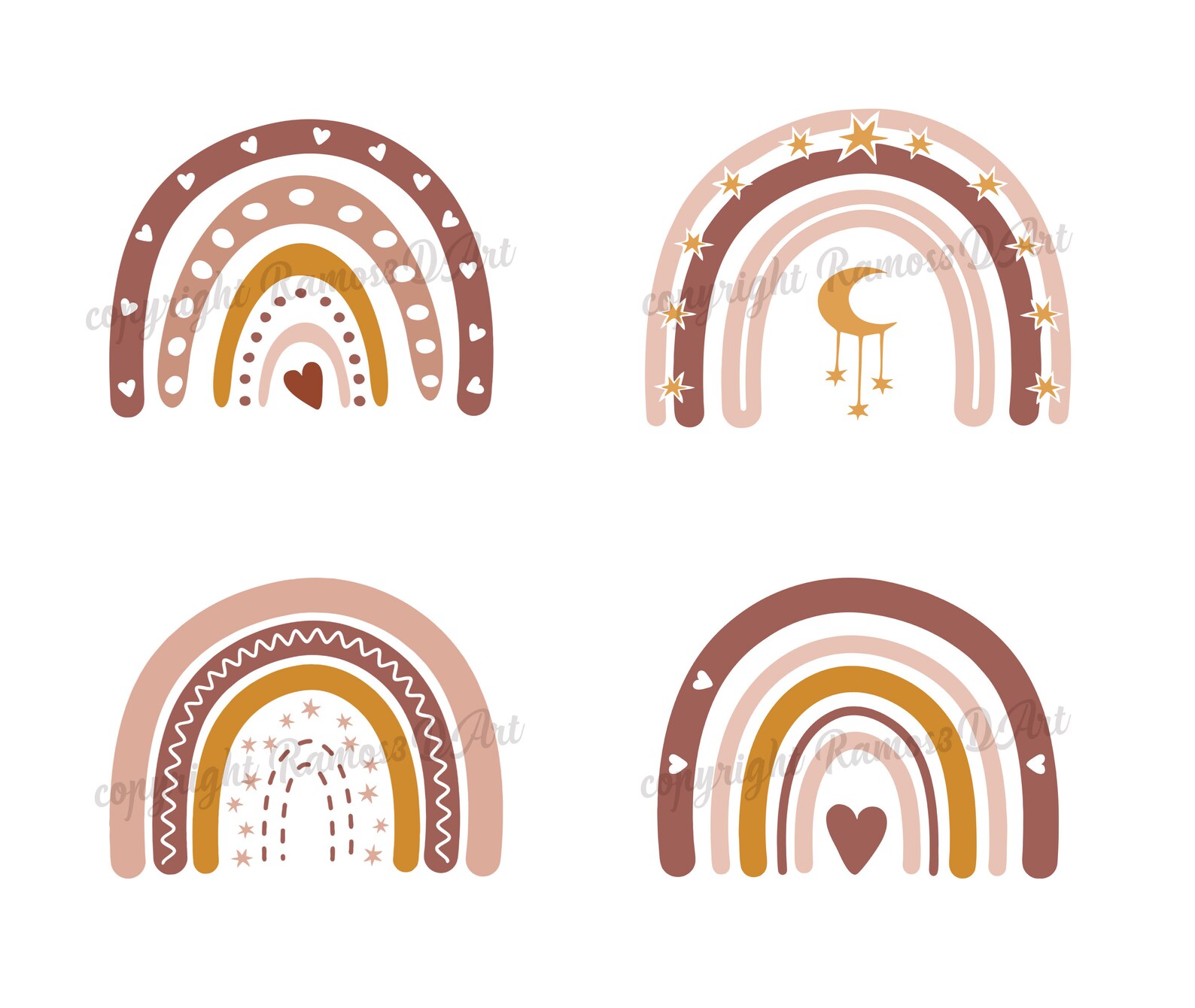 Boho Rainbow Svg, Boho Rainbow Svg Bundle, Rainbow Cricut File, Boho ...
