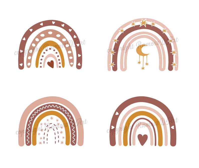 Boho Rainbow Svg, Boho Rainbow Svg Bundle, Rainbow Cricut File, Boho ...