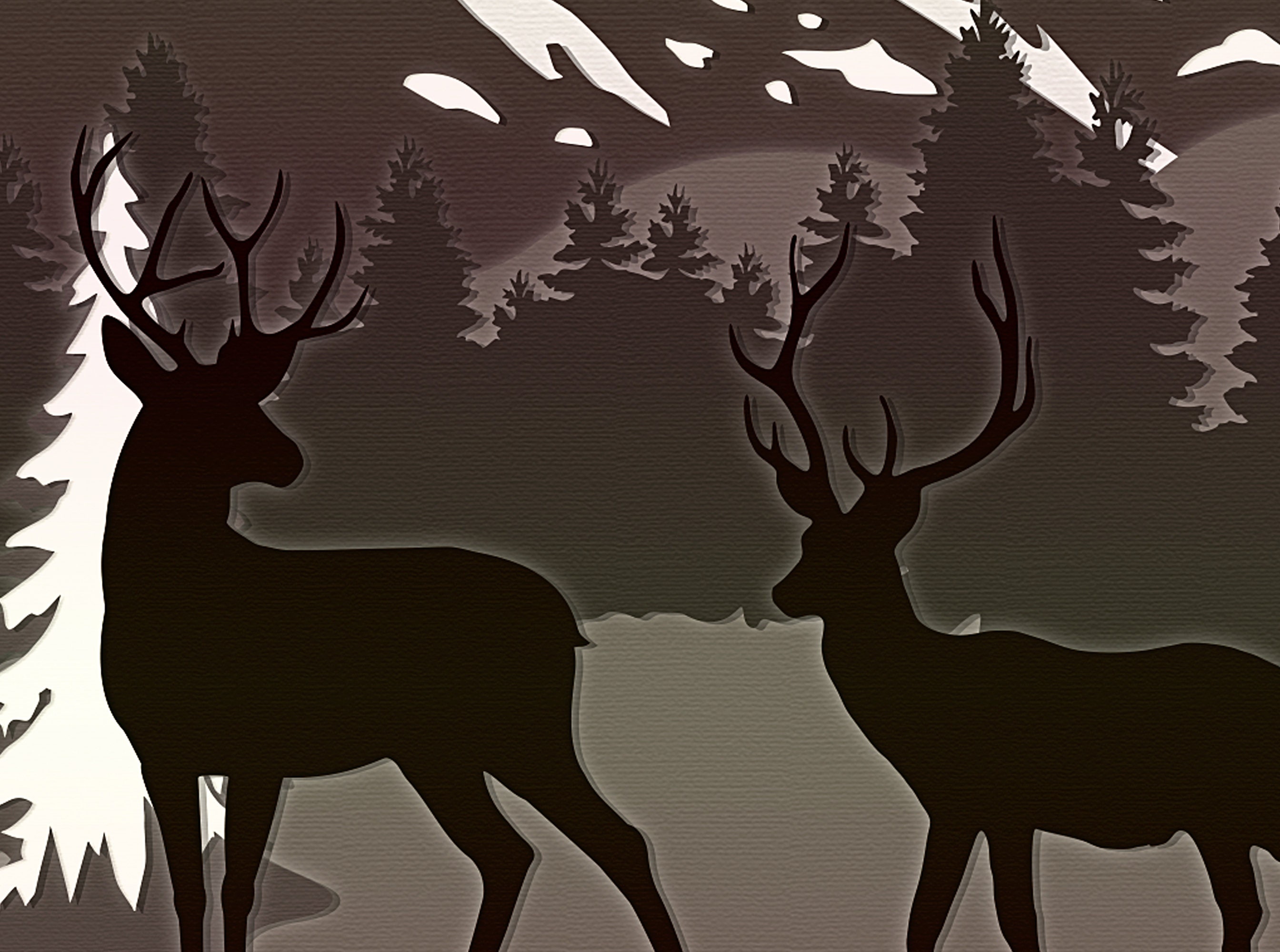 Multilayer Deer Light Box Rectangle Ver.6 SVG .studio Files | Etsy