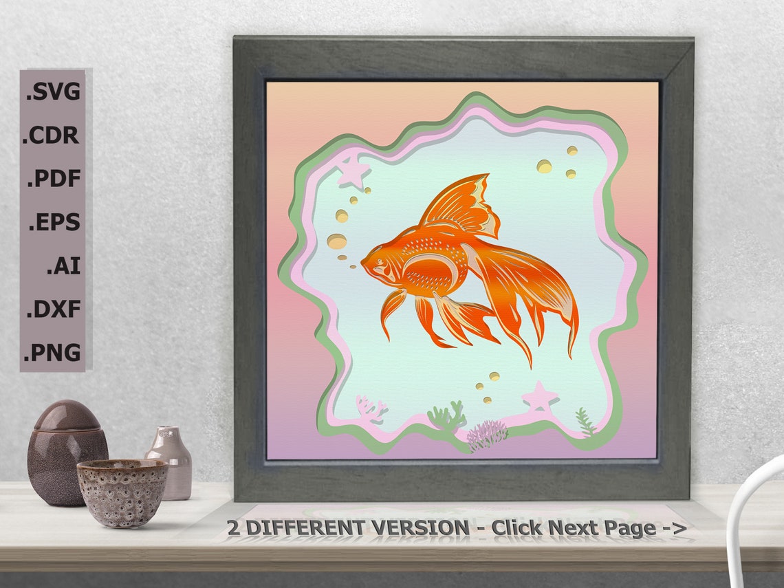 Multilayer Goldfish Shadow Light Box Files SWG .studio Files - Etsy