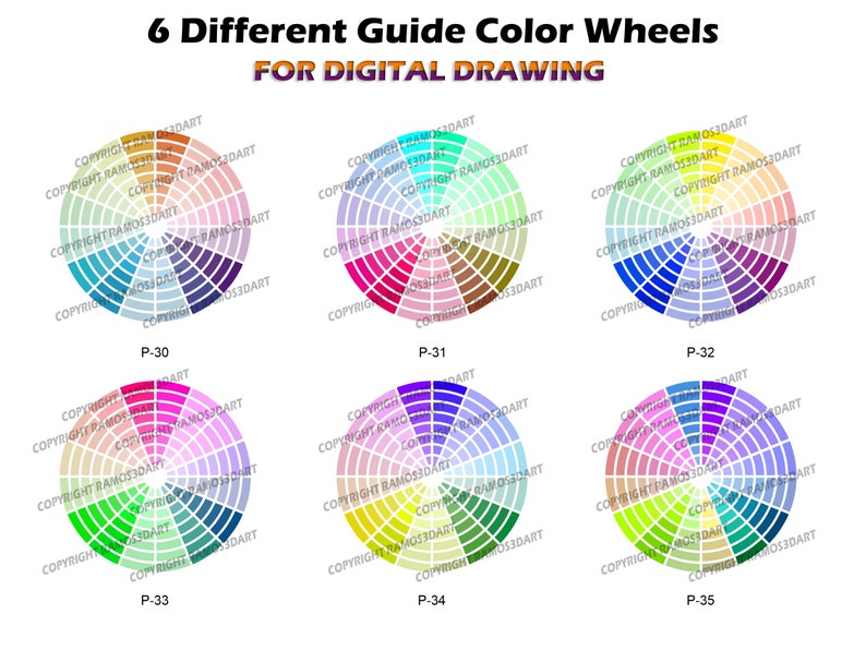 9 Different Easter Eggs and 6 Color Wheels Easter Coloring - Etsy