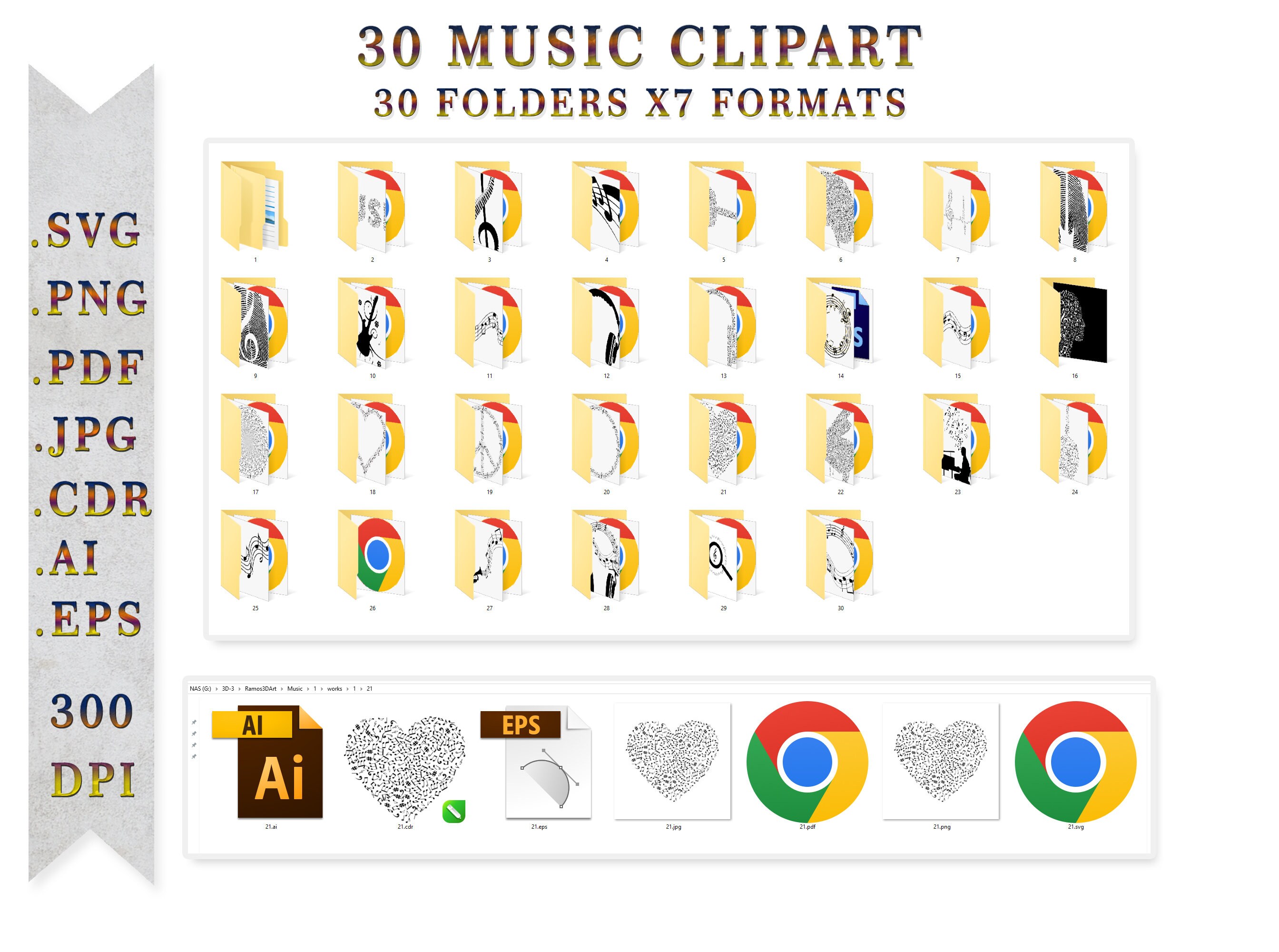 Music Clipart Svg Files for Cricut, Musical Svg Bundle, Music Bundle ...