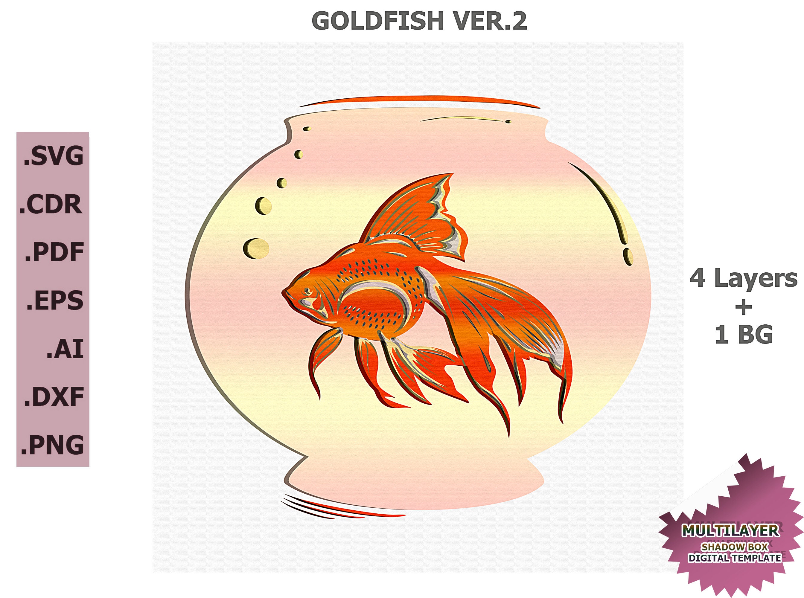 Multilayer Goldfish Shadow Light Box, Files SWG .studio Files for ...
