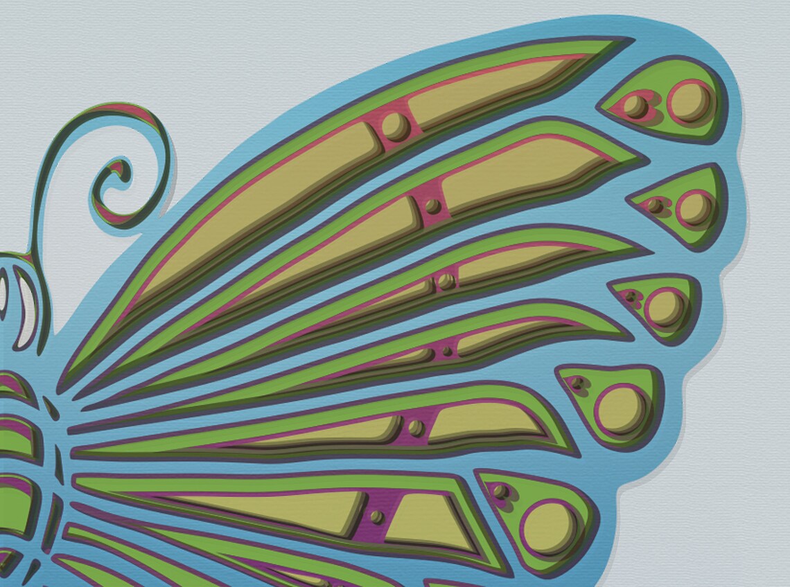 Shadow Box Butterfly Svg, 3d Butterfly Svg, SWG PNG Cdr Dxf Dwg Eps AI ...