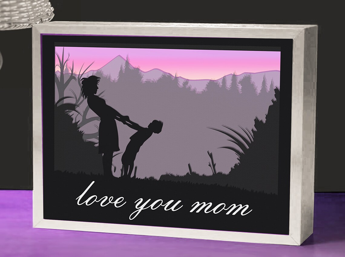 Mom Shadow Box SVG Lightbox Template Paper Cuts Gift for Mom - Etsy