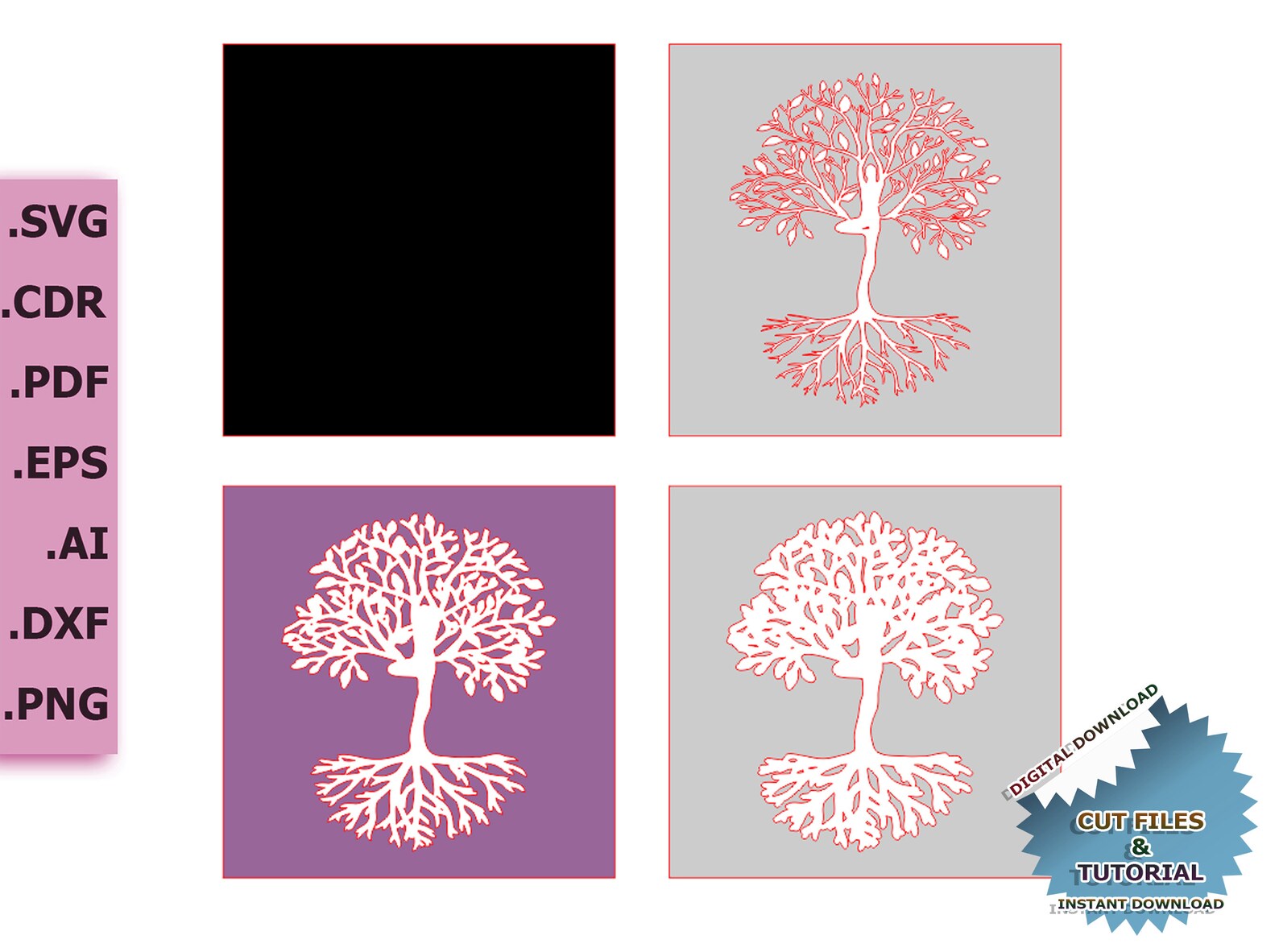 3d Layered Tree of Life Svg, 3d Namaste Svg, SVG - PNG - Cdr - Dxf ...