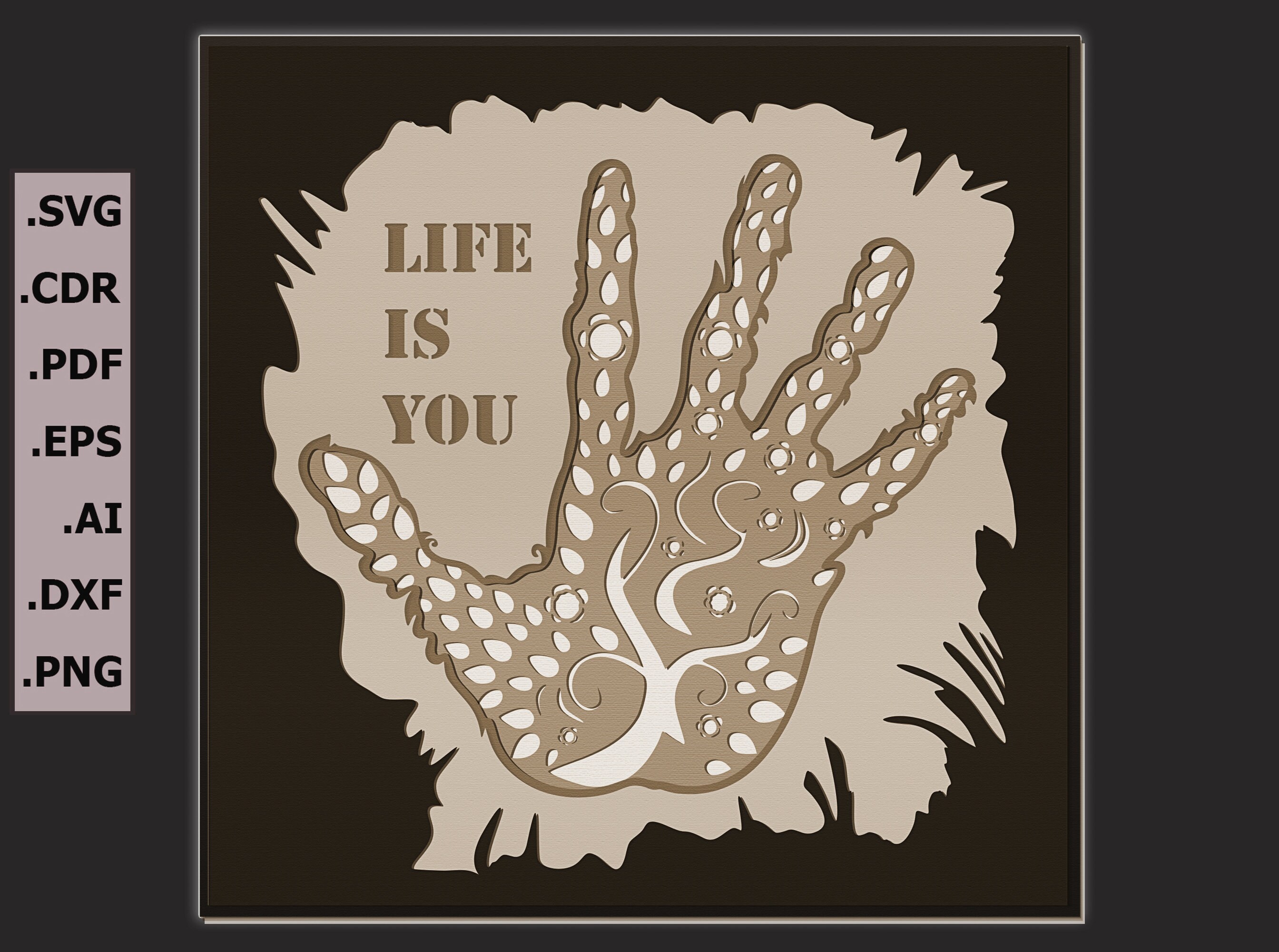 Multilayer life is You Shadow Light Box for All Life Lovers, Files SVG ...