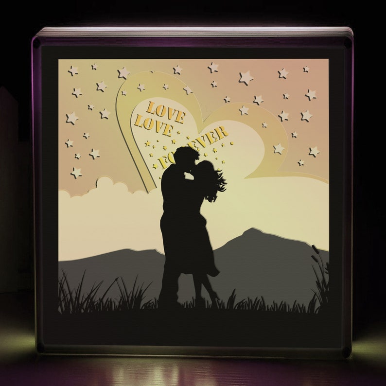 Combo Couples 3 Templates and 1 SVG File Shadow Light Box for All ...