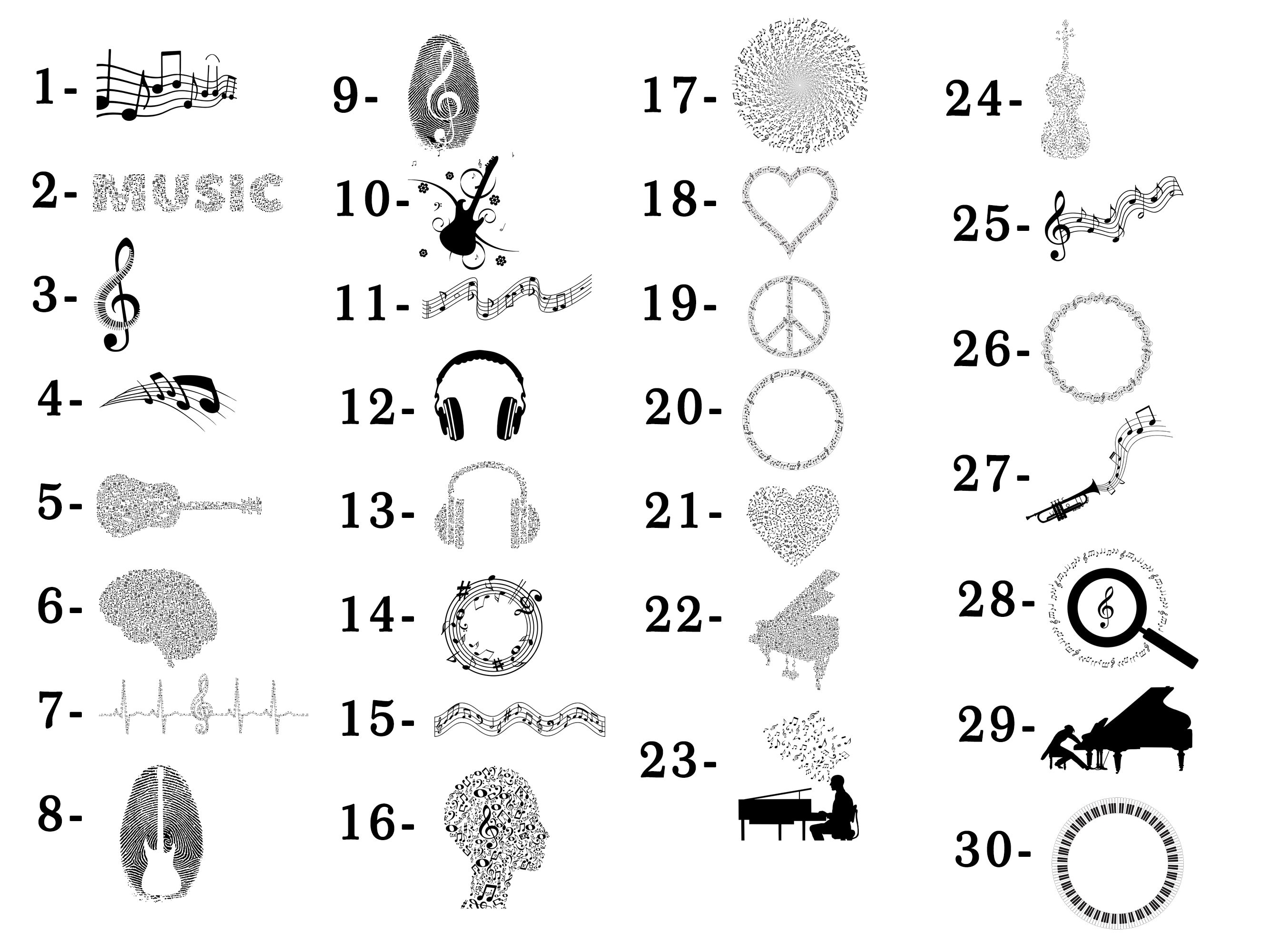 Music Clipart Svg Files for Cricut, Musical Svg Bundle, Music Bundle ...