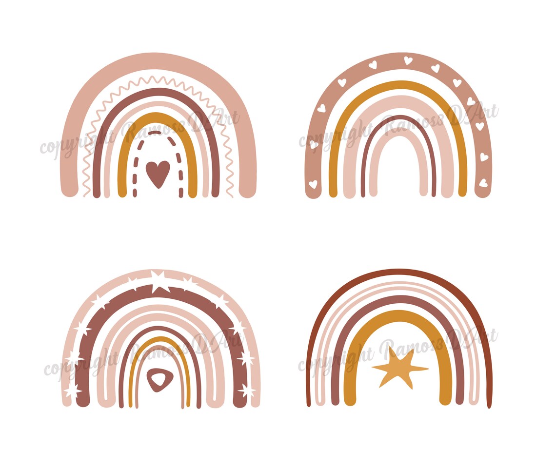 Boho Rainbow Svg, Boho Rainbow Svg Bundle, Rainbow Cricut File, Boho ...