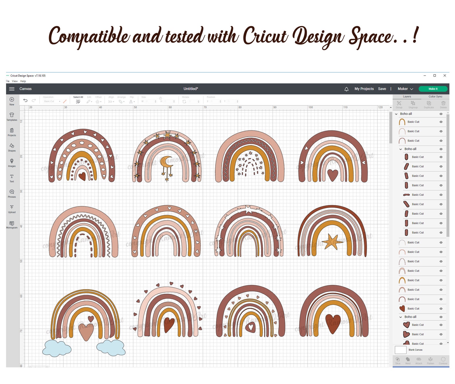 Boho Rainbow Svg, Boho Rainbow Svg Bundle, Rainbow Cricut File, Boho ...