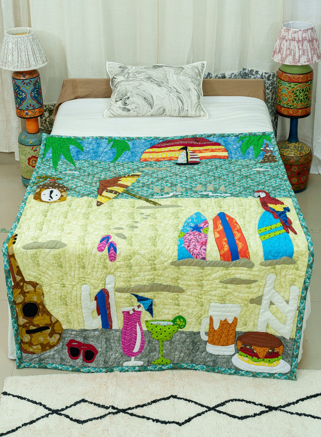 BEACH APPLIQUE QUILT - Etsy