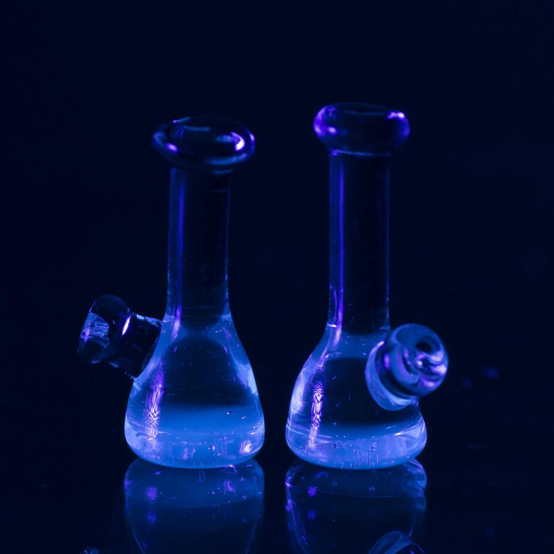 2-pack Minifigure Glass Beaker Bong UV BLUE - Etsy