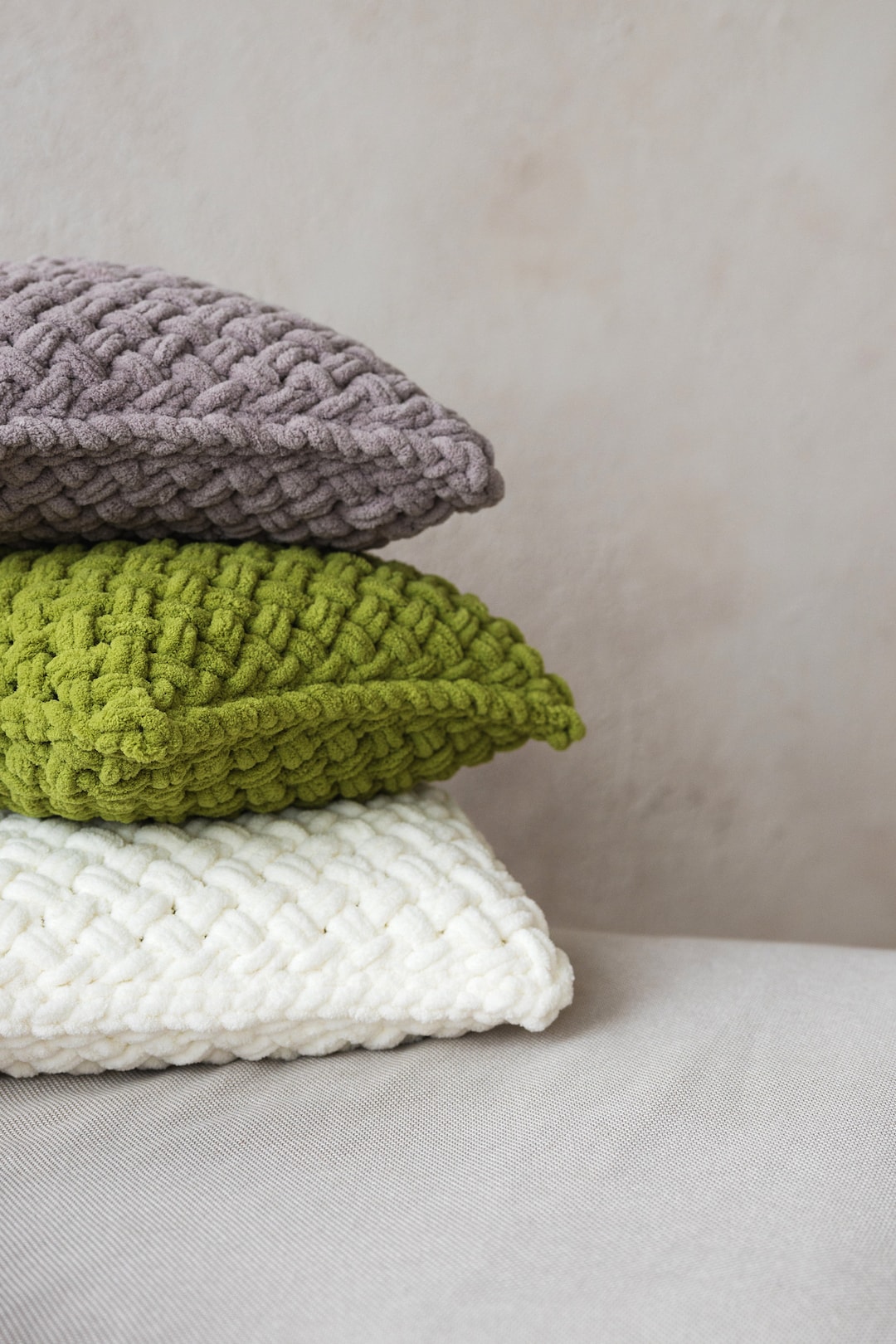 Pillows With Inserts, Multicolour Chunky Knit Pillow, 16х16 Decorative ...