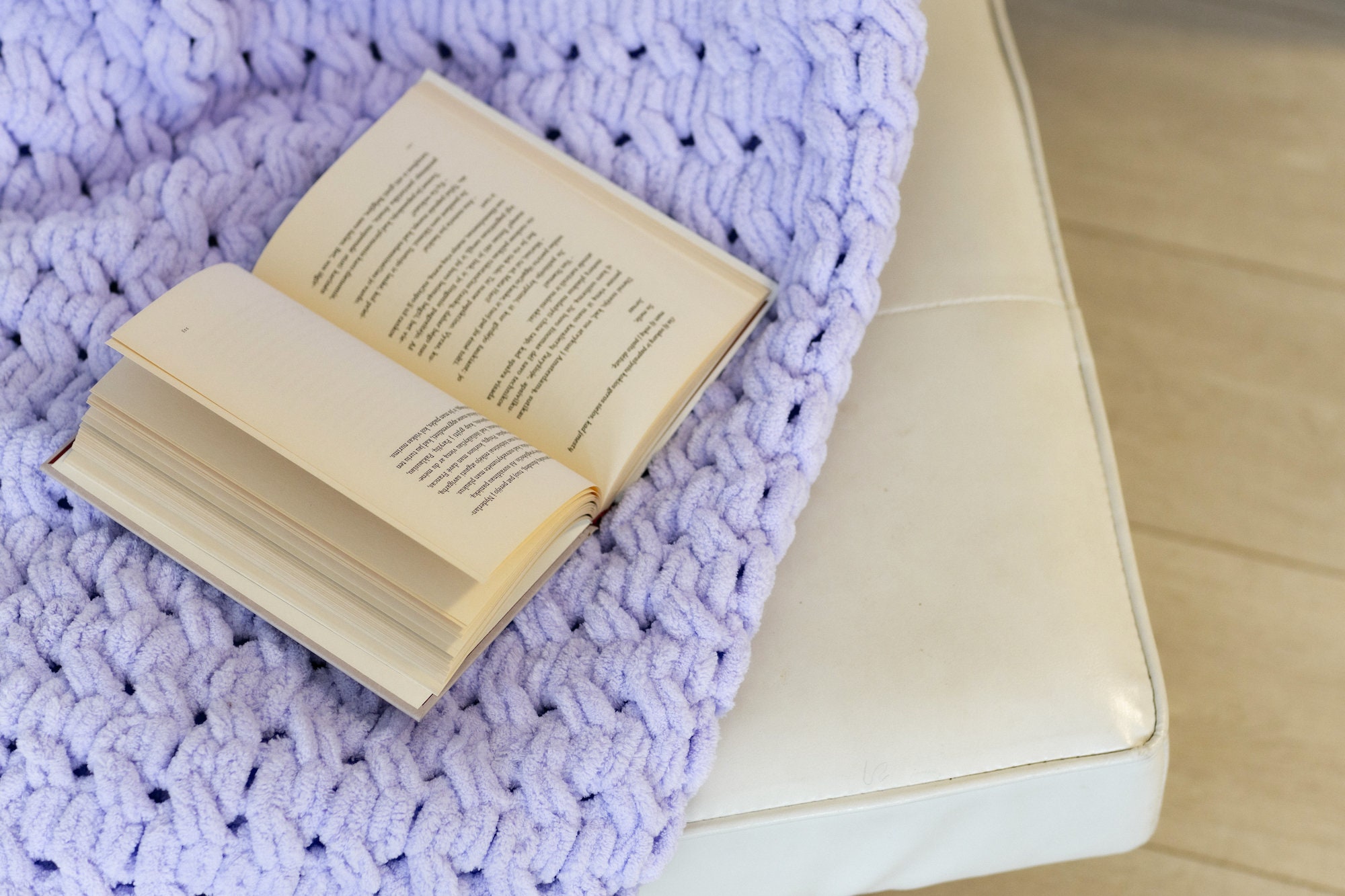 Handmade Chunky Knit Blanket, Lilac Lavender Soft Bed Throw - Etsy