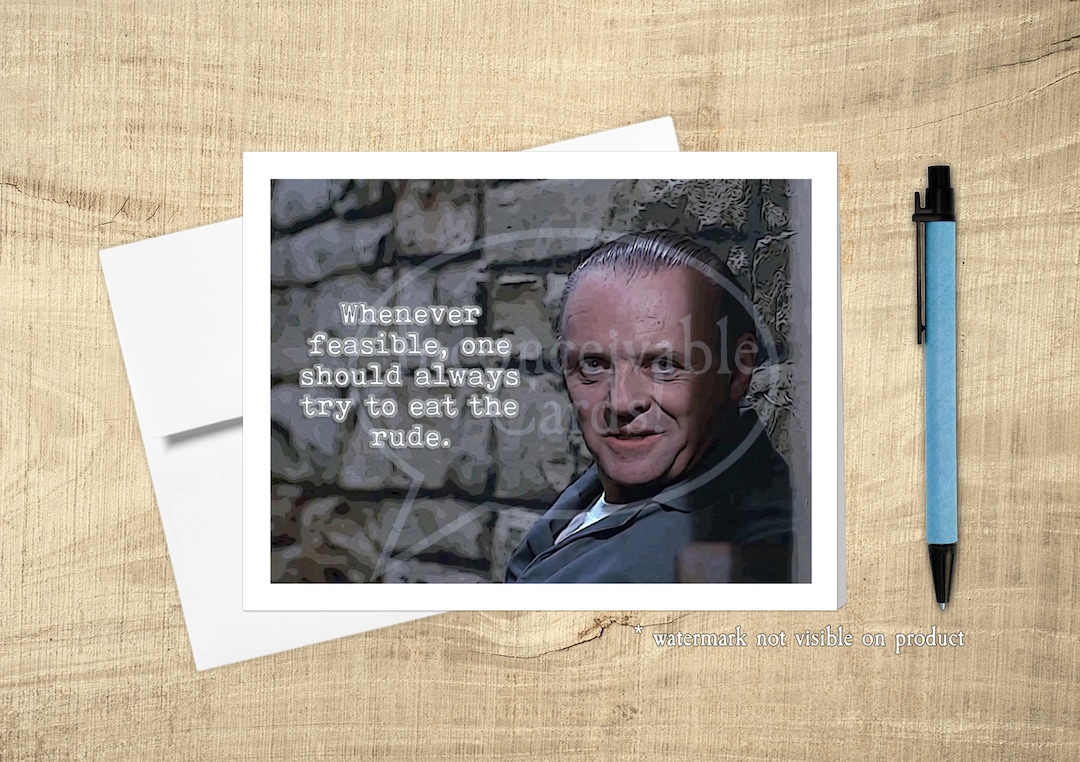 Hannibal Lecter Funny Eat Rude People All-occasion Card - Etsy