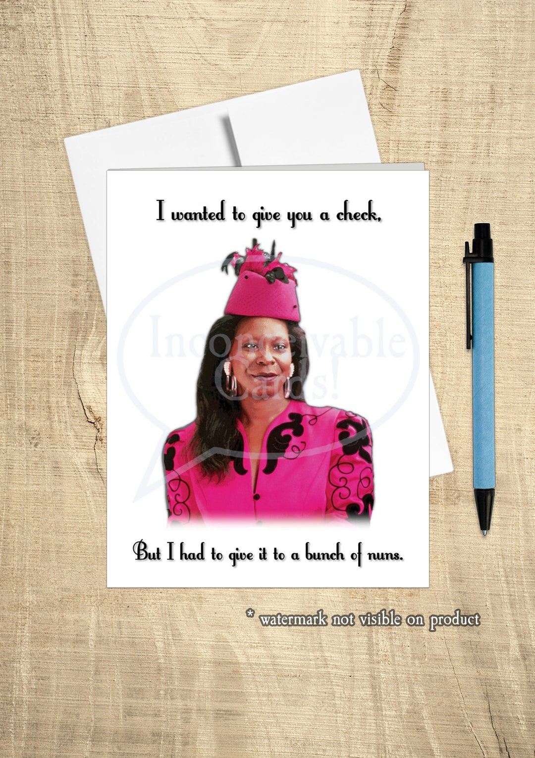 Ghost Greeting Card "give a Check to Nuns" Ota May, Funny Birthday Card ...