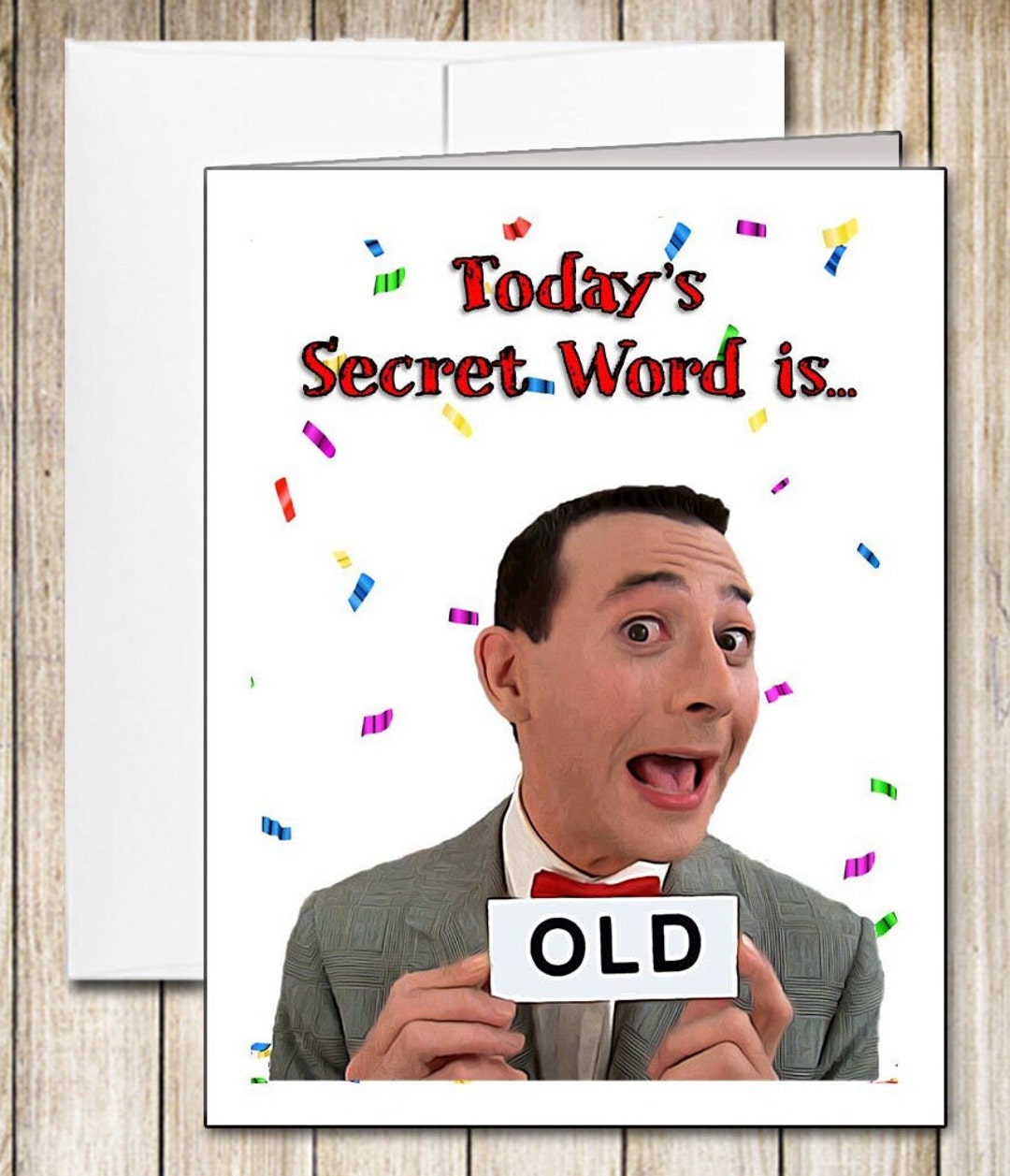 Pee Wee's Secret Word, Playhouse Birthday Card, Funny Birthday Card ...