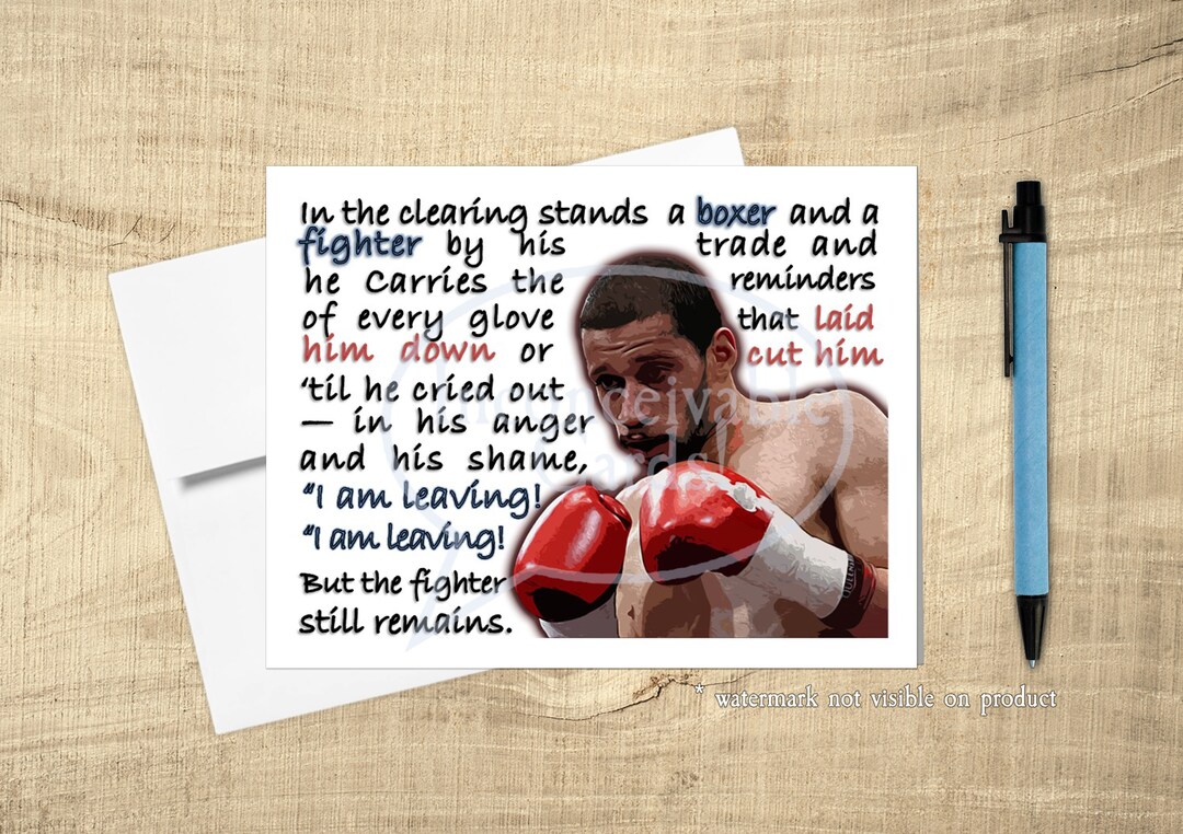 The Boxer Lyrics - Greeting Card - Hang in There - Thinking of You - Etsy