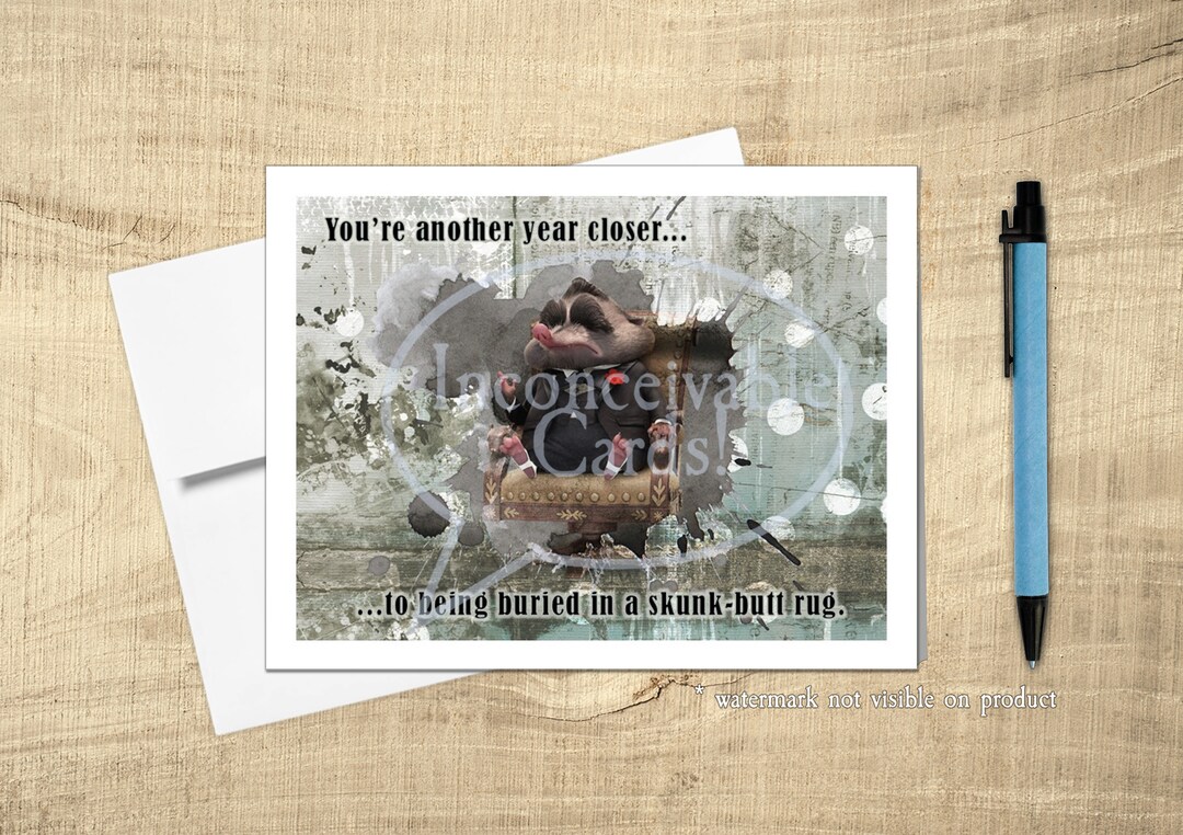 Funny Shrew Happy Birthday Skunk-butt Rug Birthday Card, Godfather ...
