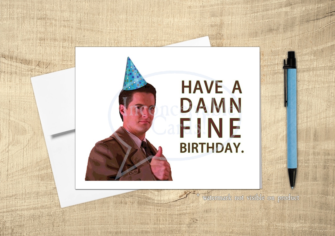 Funny “damn Fine Birthday” Cryptic Funny Card (twin Peaks Inspired) - Etsy