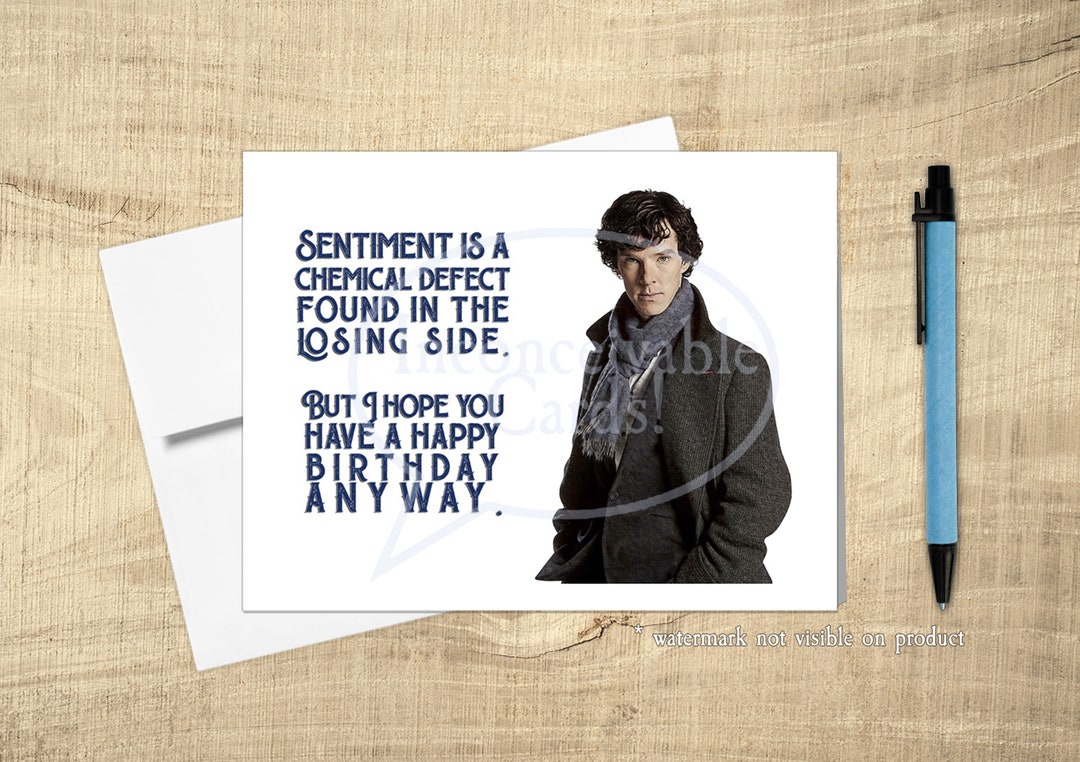Sherlock Holmes, Funny Sentimental Birthday Card, Card for Mystery ...